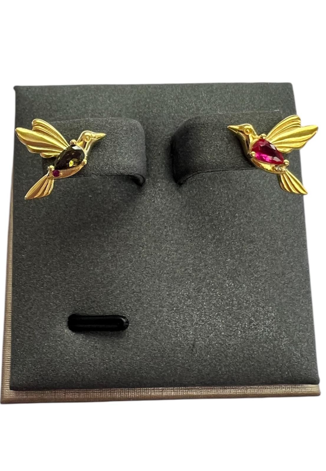 Aros Colibri gold plata 925 – Daley Joyas